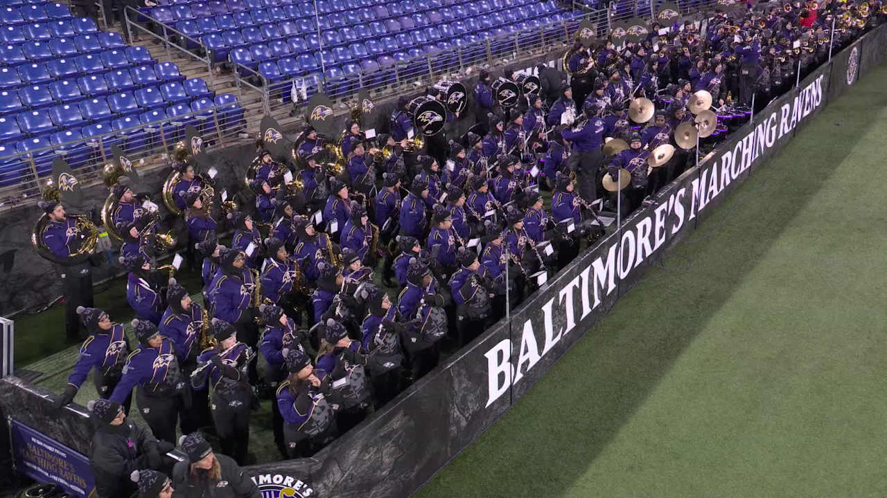 Marching Ravens at the Ravens Wild Card Game