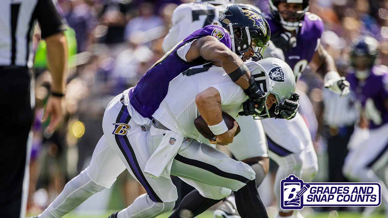 Ravens Grades & Snap Counts vs. Raiders, Week 2