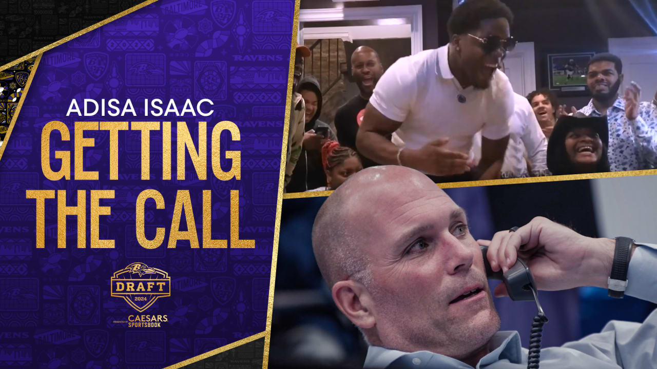 Adisa Isaac's Celebratory Draft Call From the Baltimore Ravens