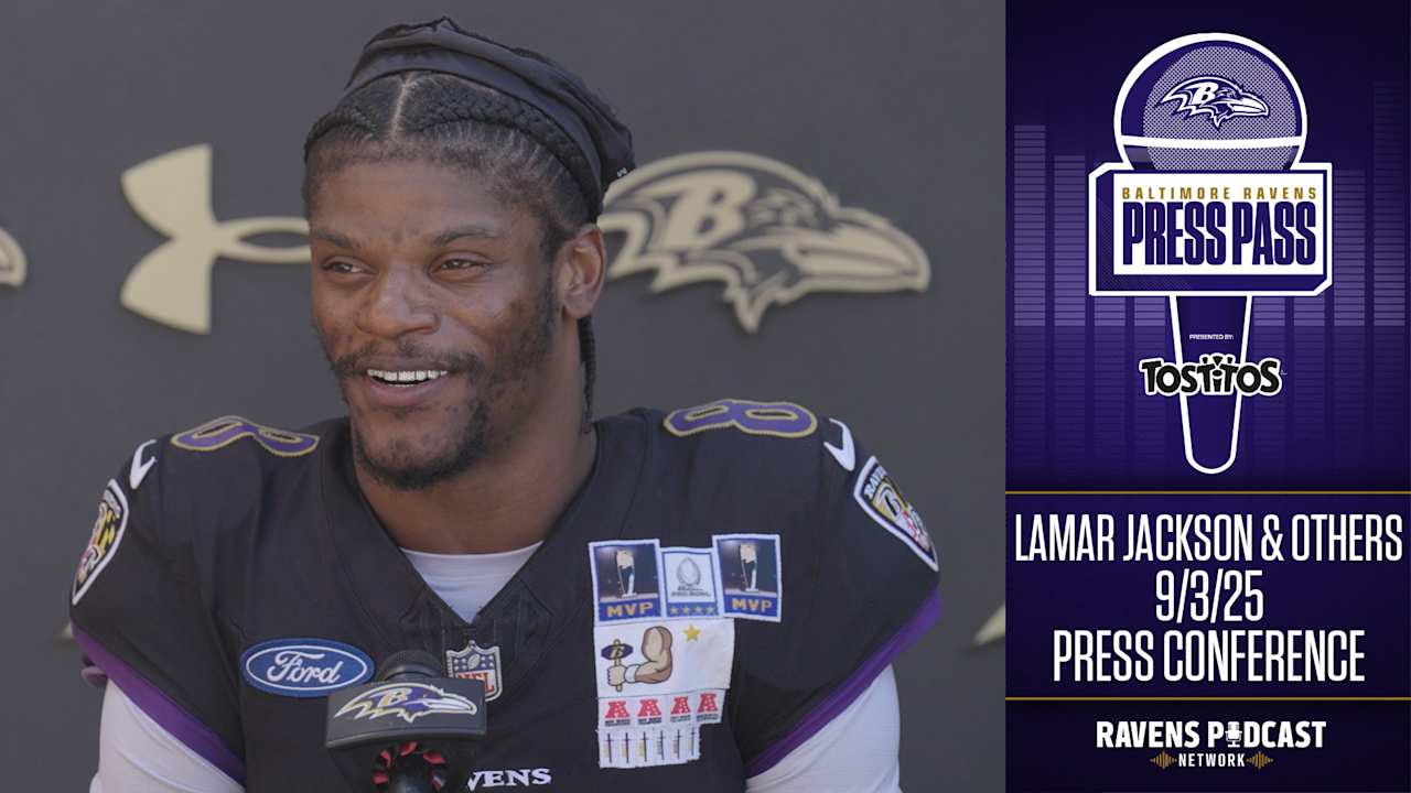 John Harbaugh, Lamar Jackson, Mark Andrews, & Roquan Smith