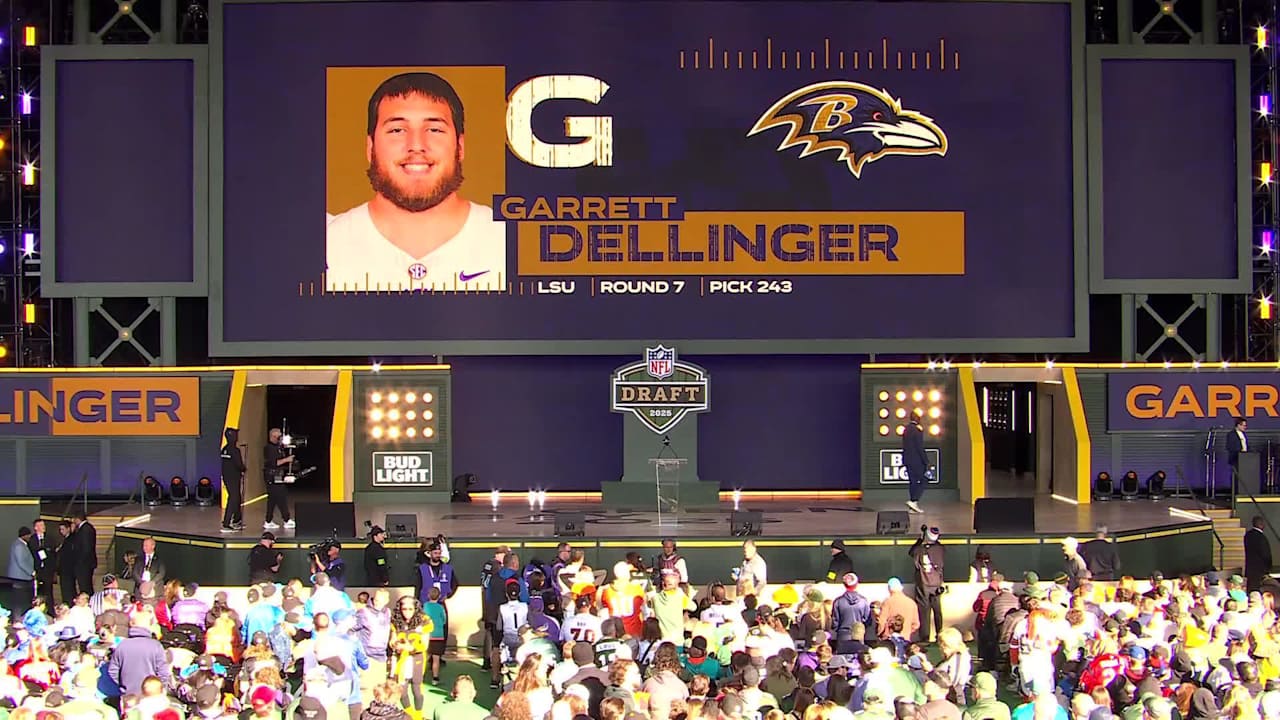Watch the Ravens Select Garrett Dellinger in Round 7