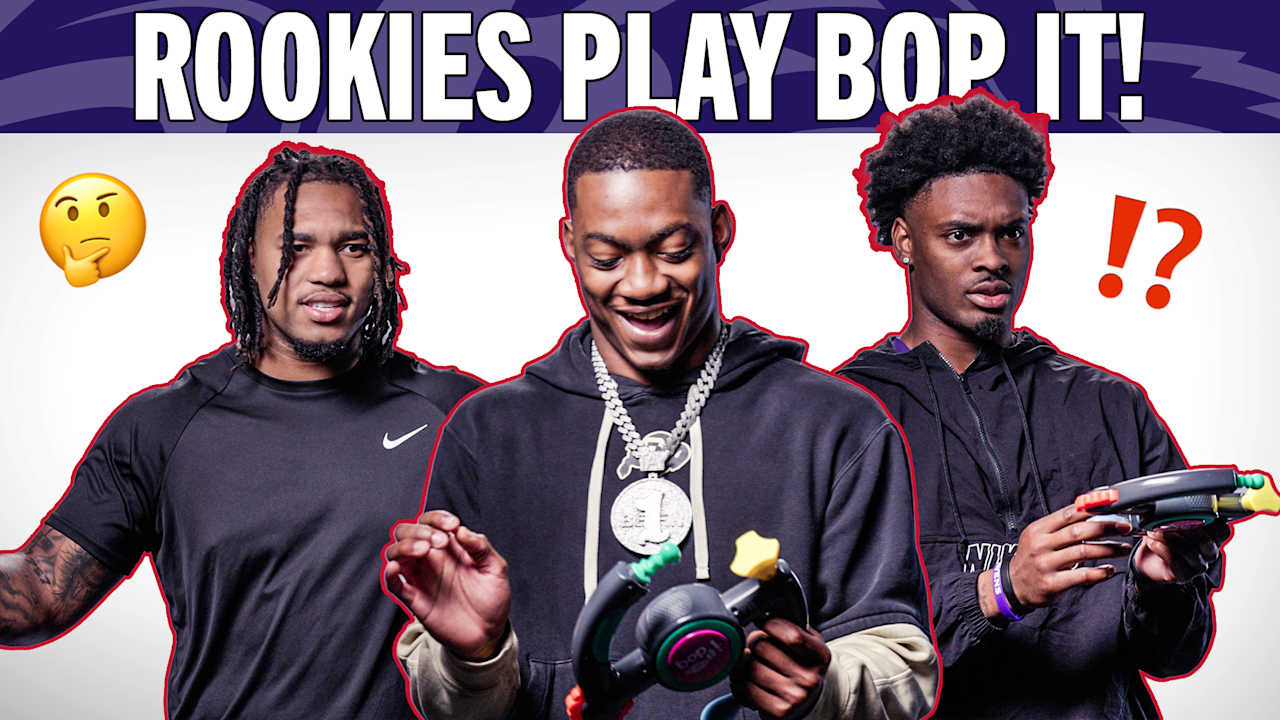 Malaki Starks, Mike Green, Ravens Rookies Play Bop It | Ravens Rookie ...