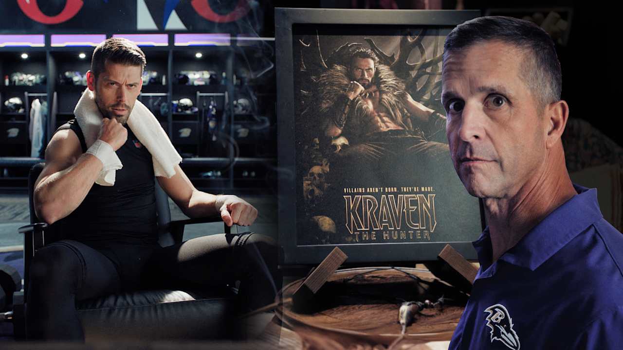 Justin Tucker and Ravens Star in Kraven Movie Commercial