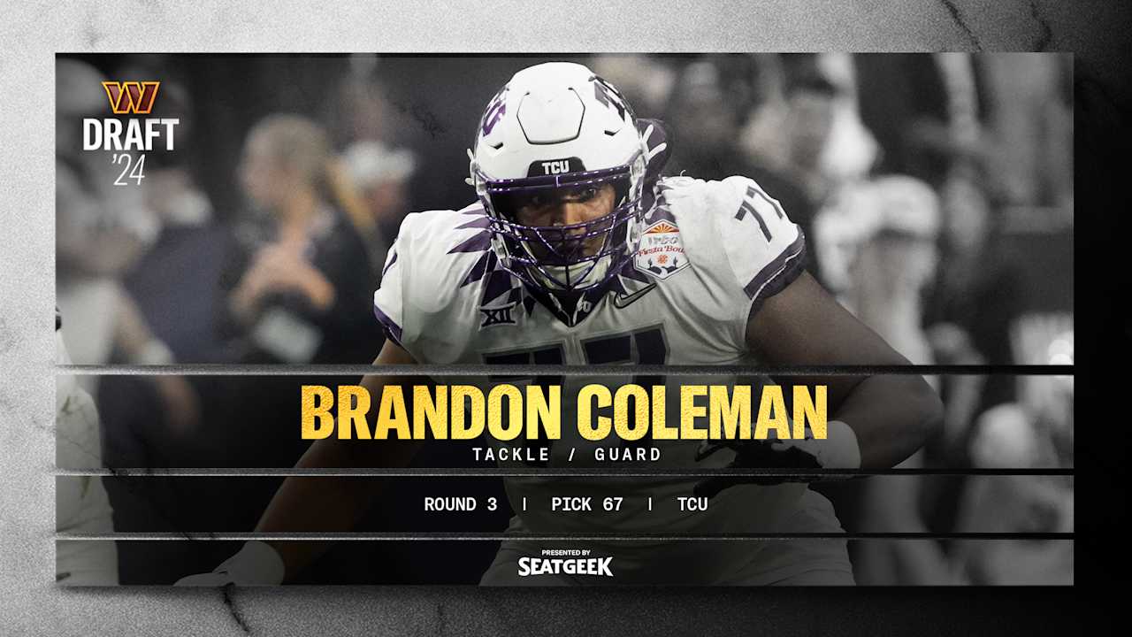 Commanders draft OT Brandon Coleman with No. 67 overall pick