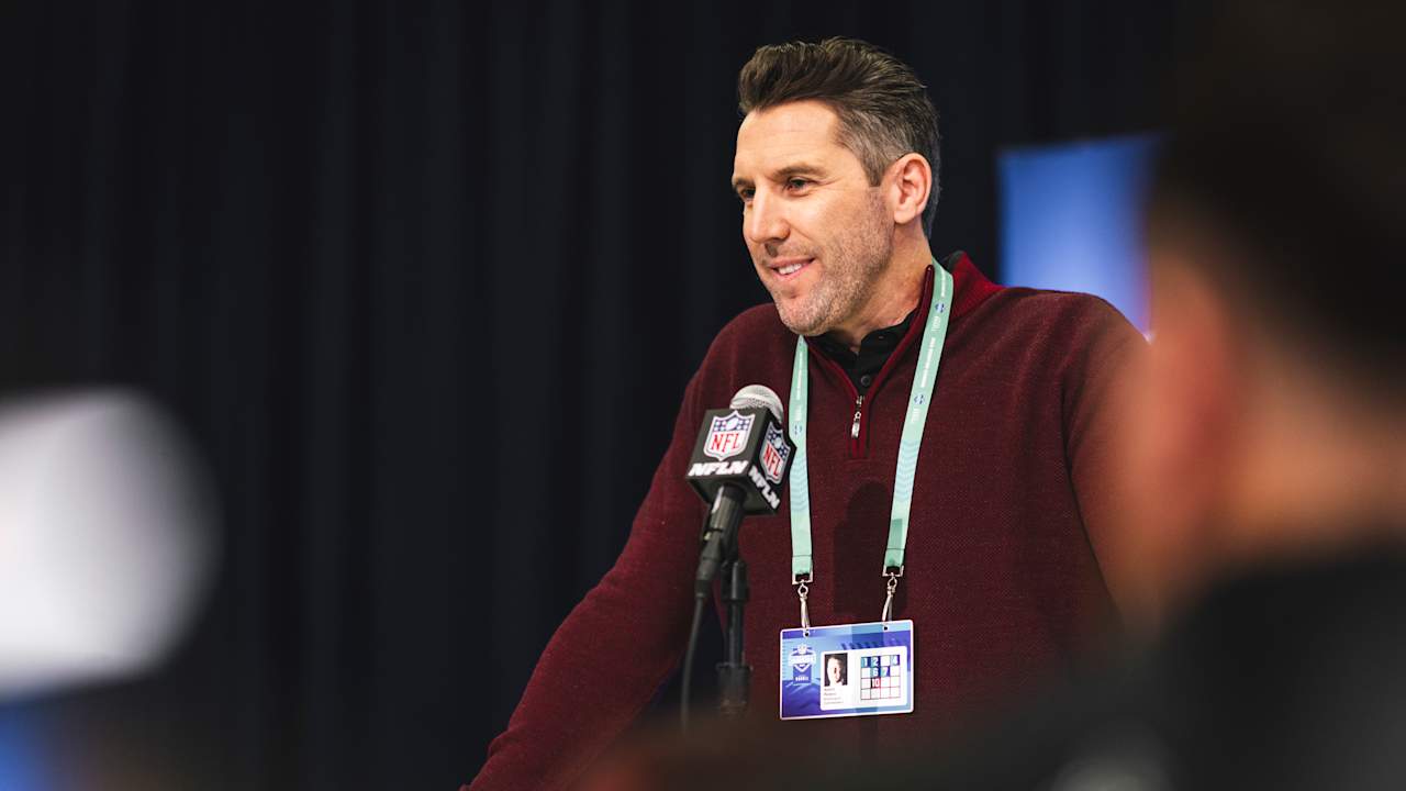 Adam Peters NFL Combine Media Scrum