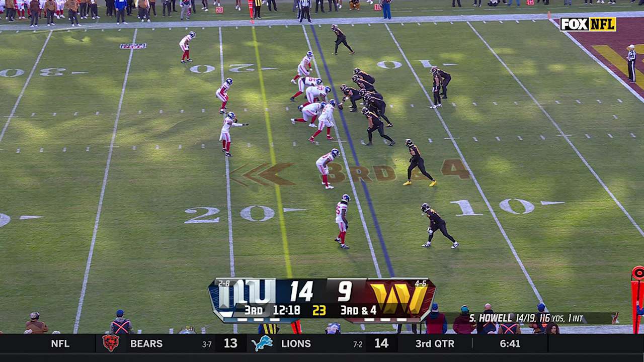 Sam Howell finds daylight on 20-yard scramble for third-down conversion