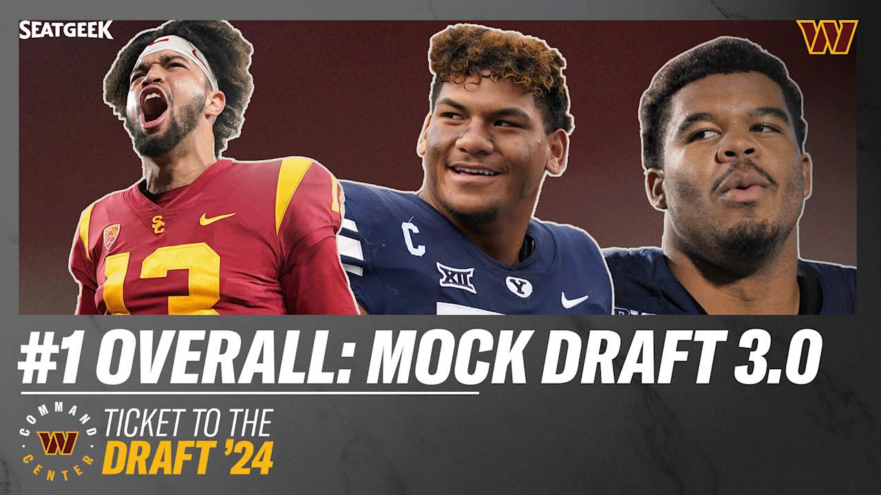 #1 Overall!? Mock Draft Battle from the TOP SPOT | Ticket to the Draft Podcast | Washington ...