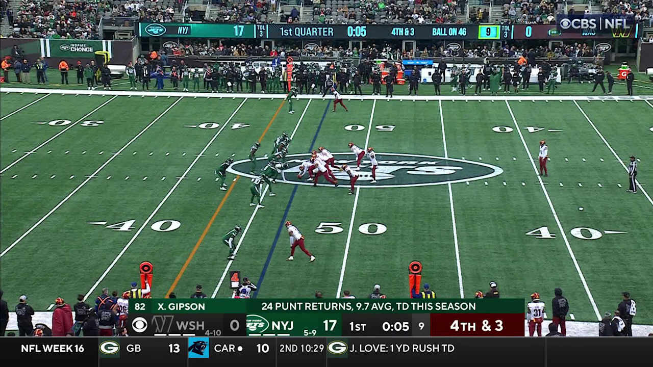 Tress Way's punt pins Jets inside 1-yard line