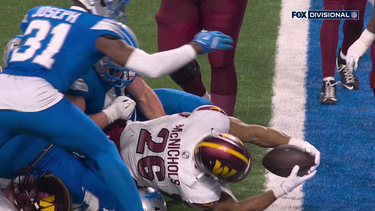 Jeremy McNichols' TD run boosts Commanders' lead to 44-28 over Lions