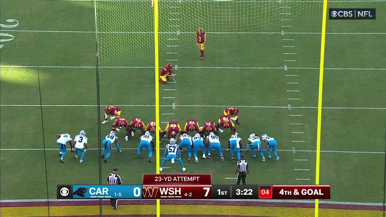 Austin Seibert's 23-yard FG extends Commanders lead to 10-0 vs. CAR