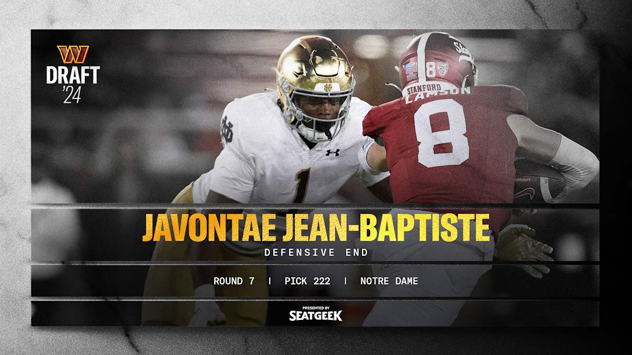 Commanders select DE Javontae Jean-Baptiste with the 222nd pick