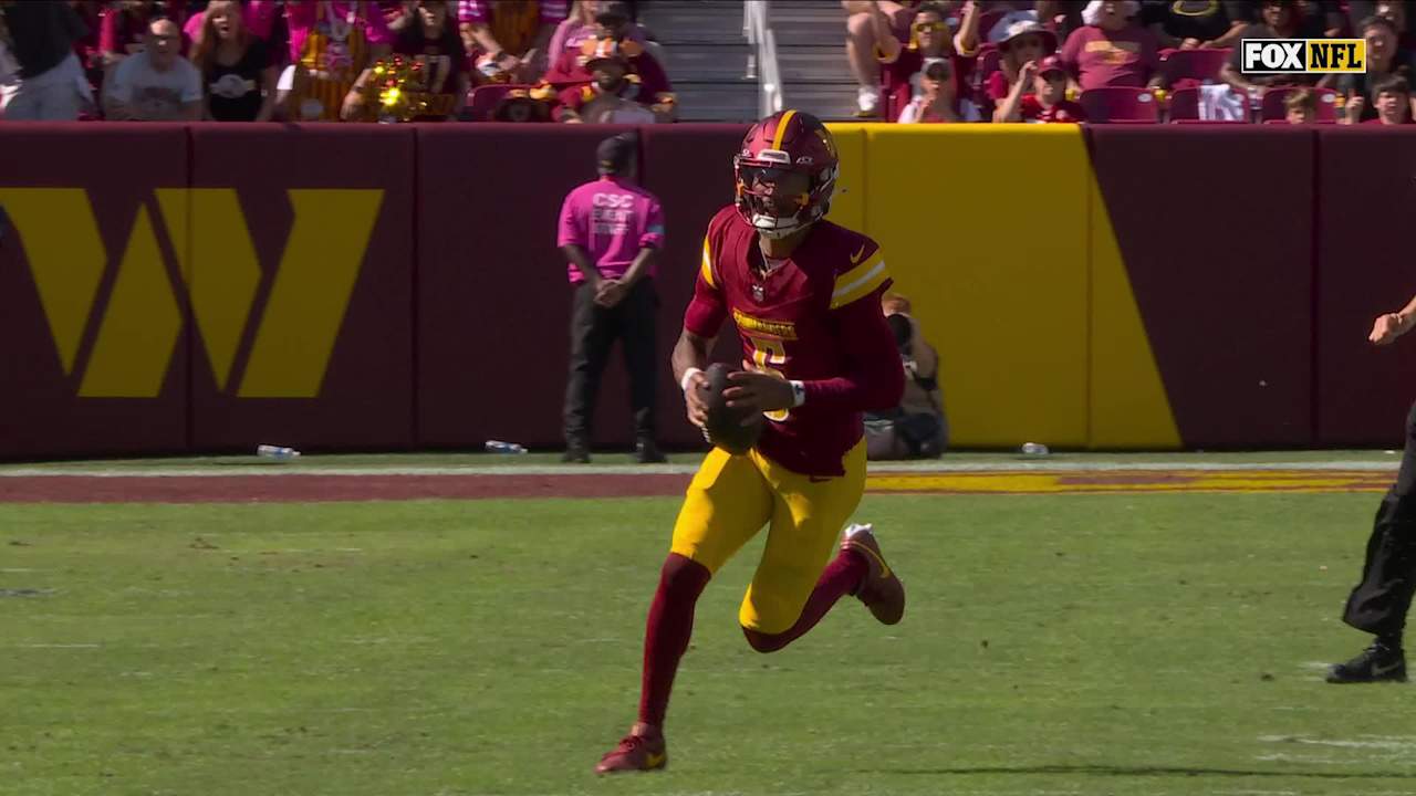Daniels' 34-yard scramble comes after QB evades Owusu-Koramoah in pocket
