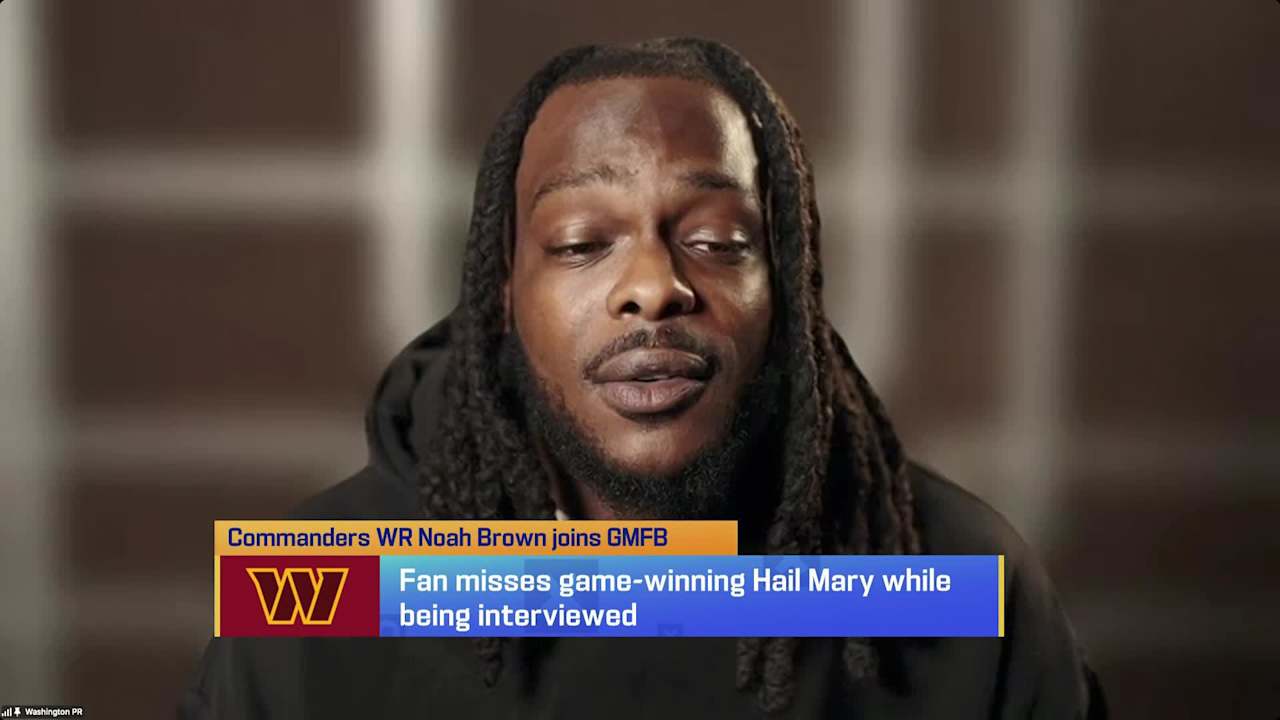 Noah Brown reacts to his Hail Mary catch in Week 8 'GMFB'