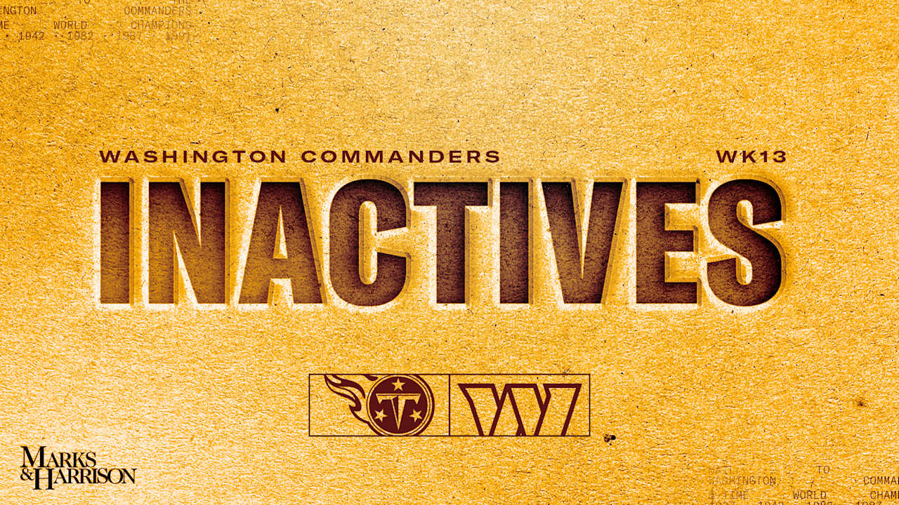 Commanders vs. Titans Week 13 inactives