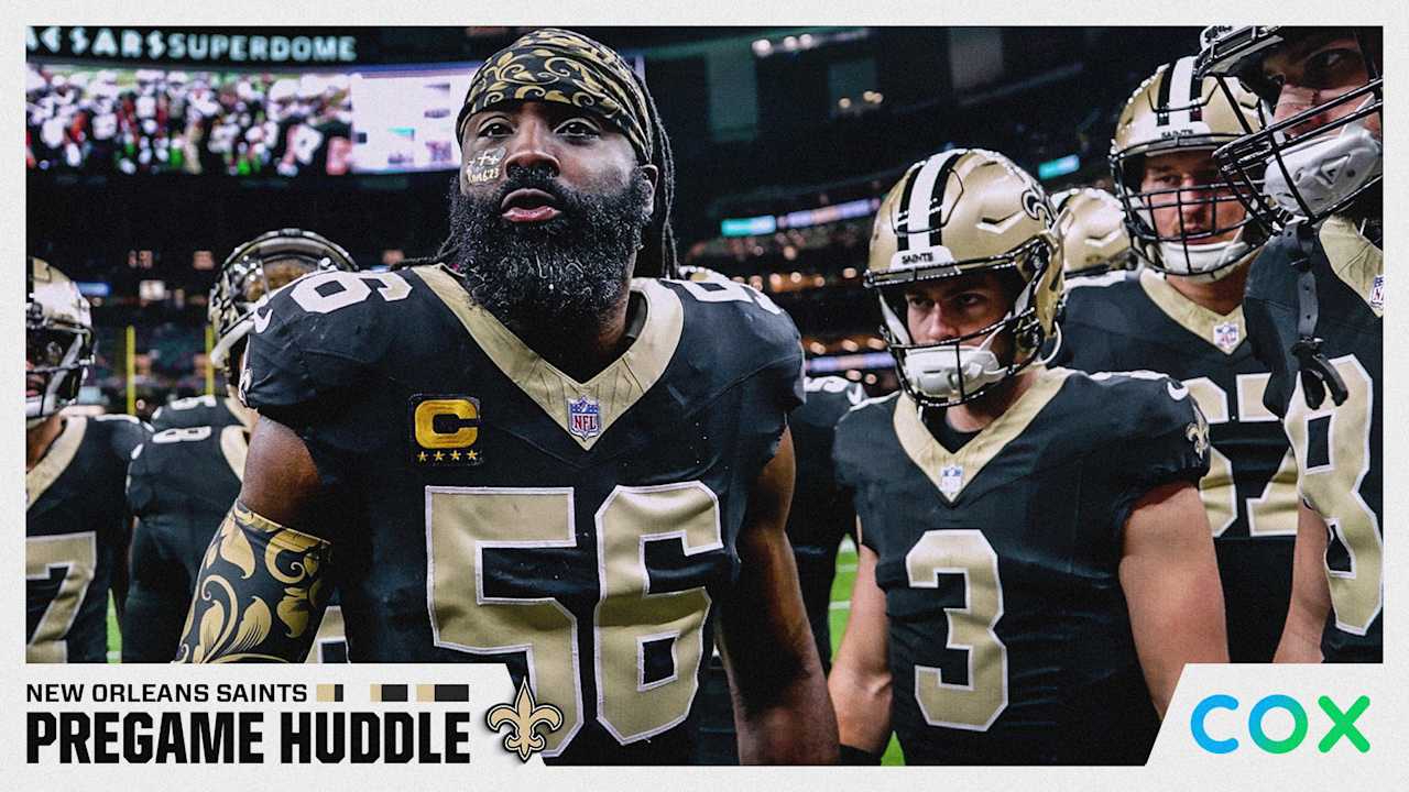 Demario Davis leads Saints Pregame Huddle vs. Raiders