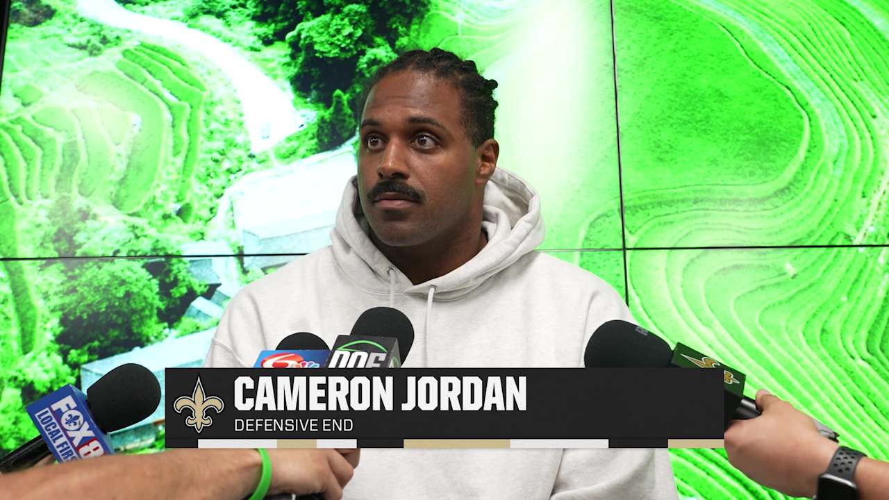 Cam Jordan on finding a way to win, meeting with captains | Panthers vs ...