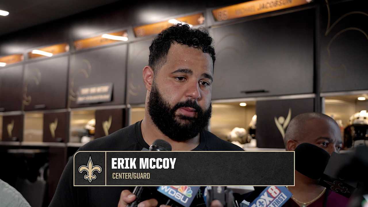 Saints Minicamp 2025: Erik McCoy on Kelvin Banks Jr., Trevor Penning