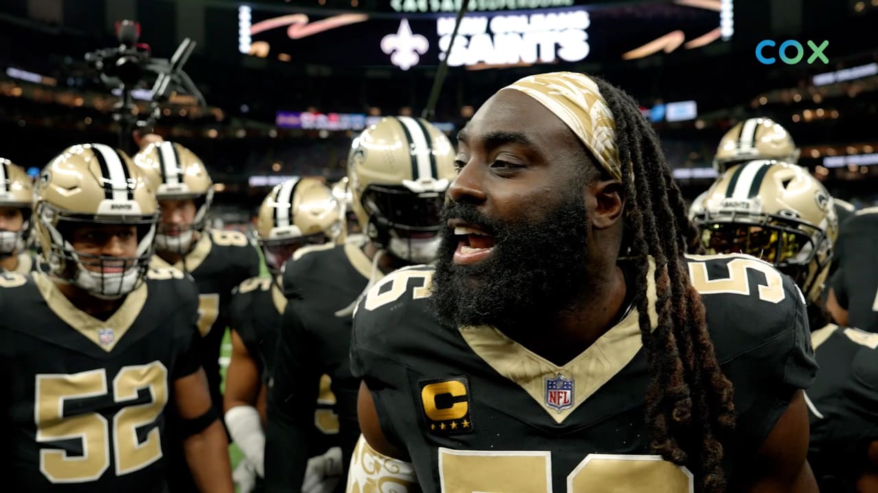 Watch Demario Davis lead Saints' pregame huddle vs. Lions