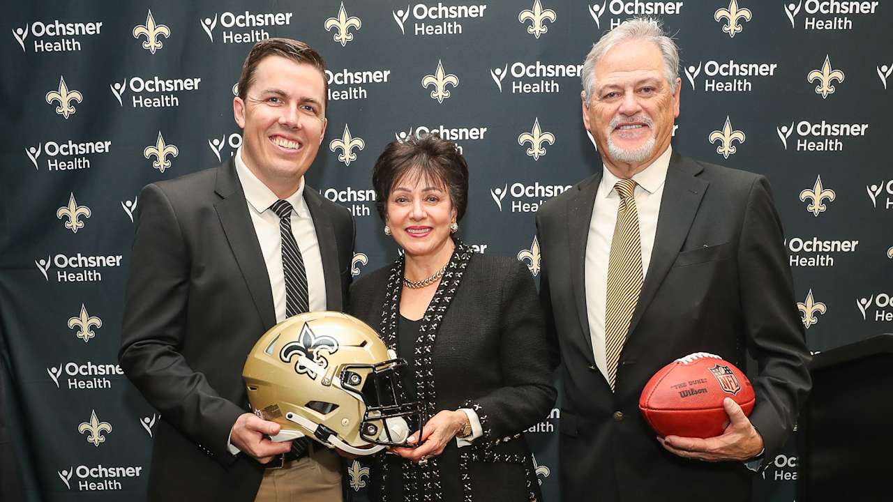 Gayle Benson, Mickey Loomis, Kellen Moore speak at head coach introduction