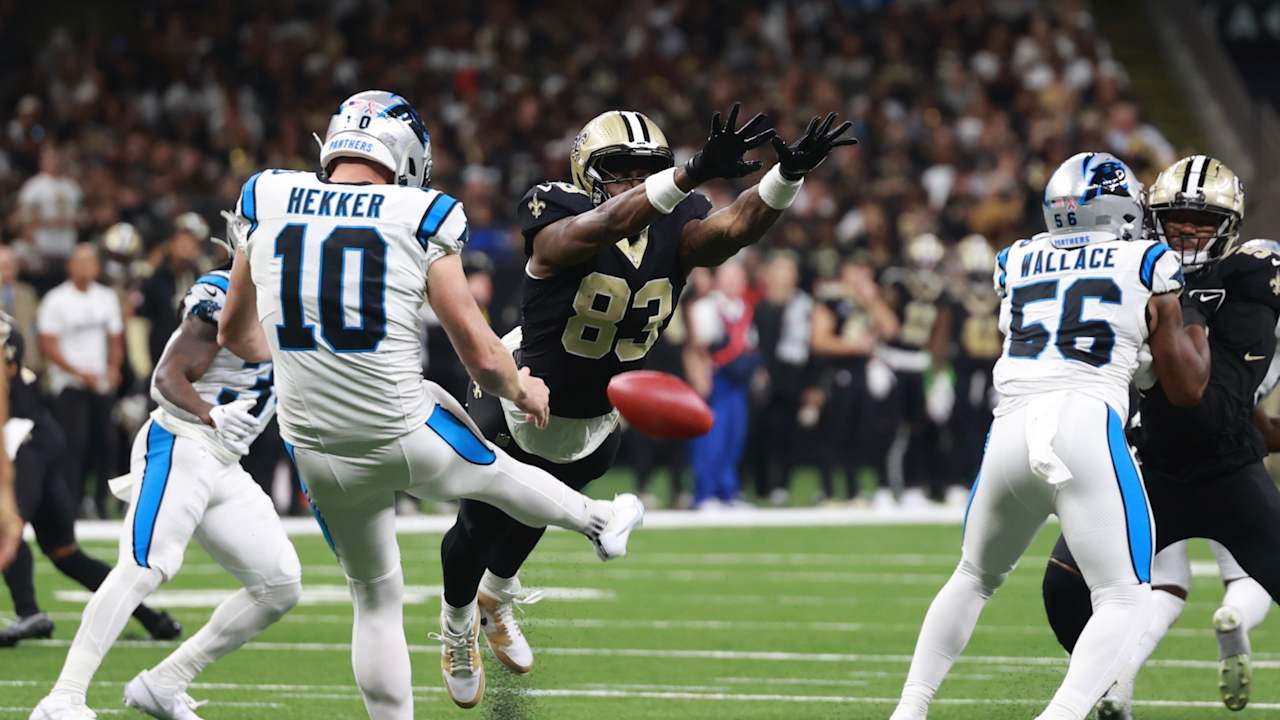 Juwan Johnson full extension on punt block vs. Panthers