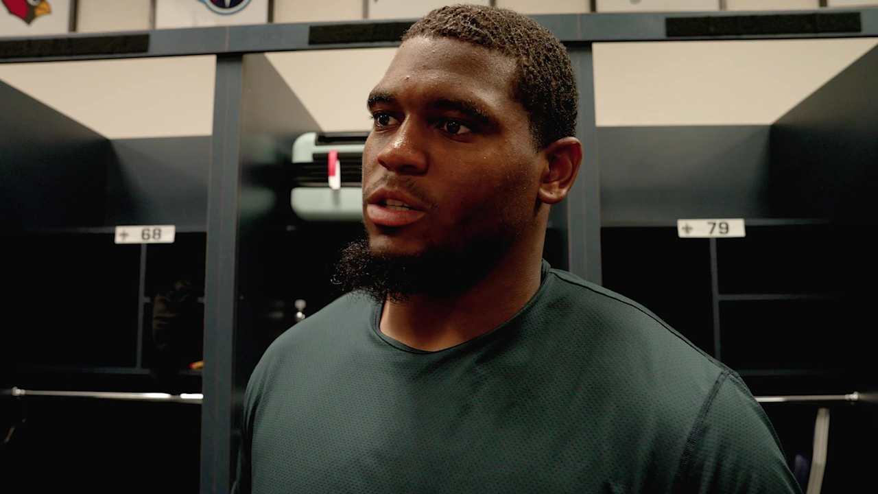 Saints T Kelvin Banks Jr. talks penalties in loss to Seahawks postgame