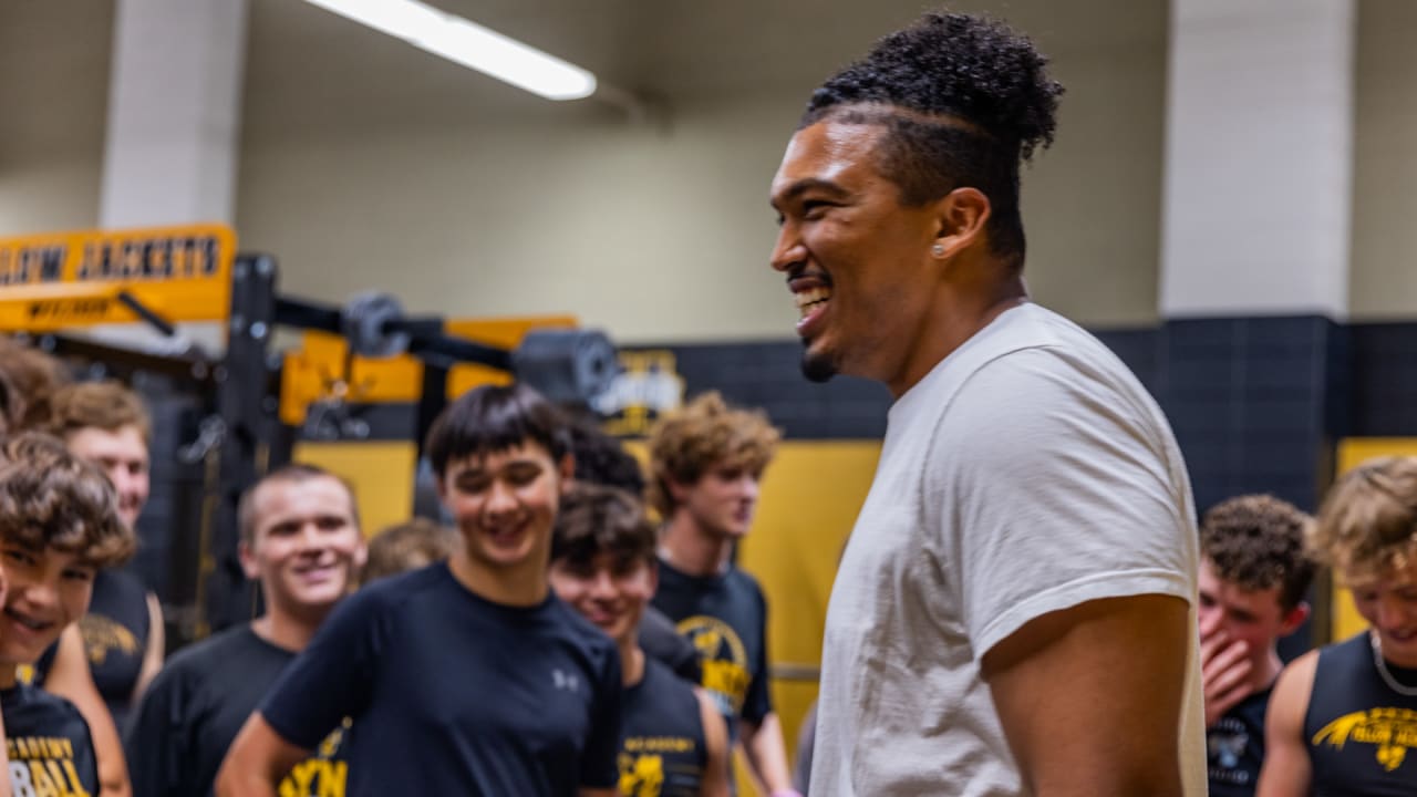 Photos: Payton Turner, Saints donate guardian caps to Haynes Academy ...