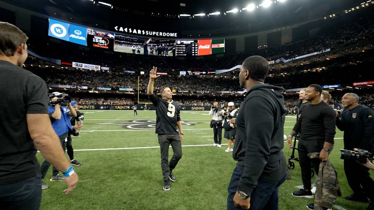 Drew Brees, Saints legends lead Saints Pregame Chant vs. Broncos