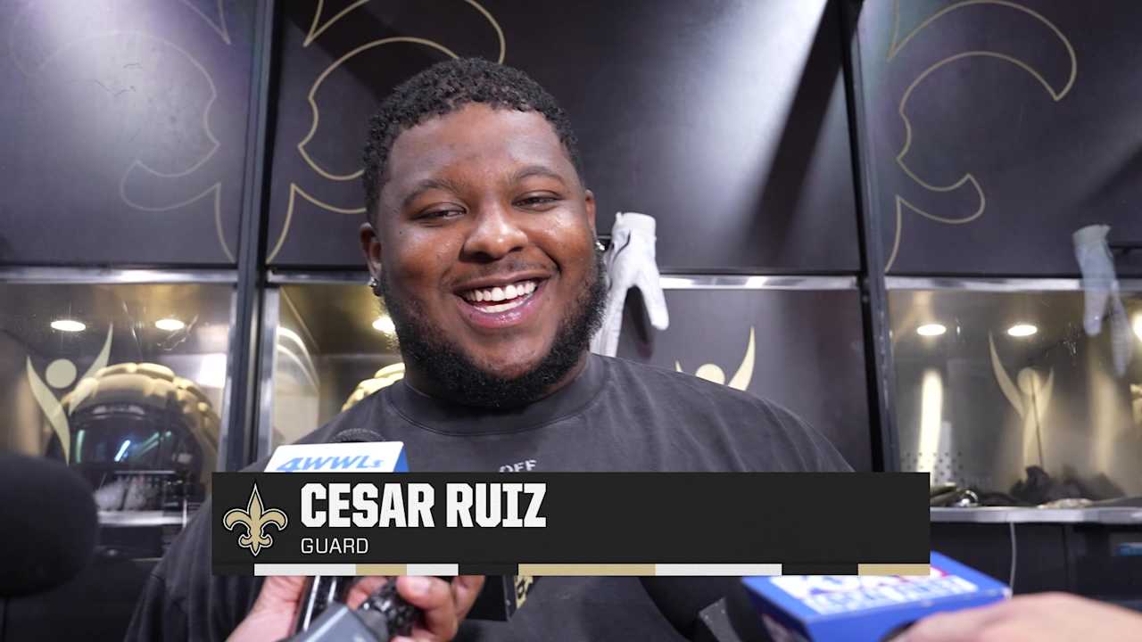 Cesar Ruiz on downfield "blocking" for Alvin Kamara | Saints vs. Eagles ...