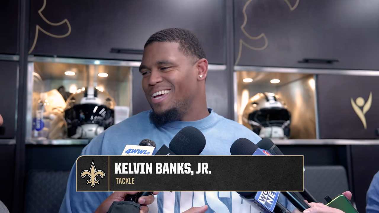 Saints LT Kelvin Banks Jr. talks Progress, Tyler Shough ahead of Week 18