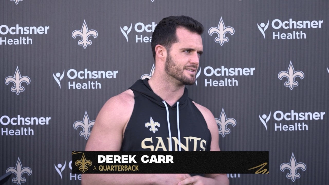 Derek Carr talks offensive line, Michael Thomas | Saints vs Bears 2023 ...