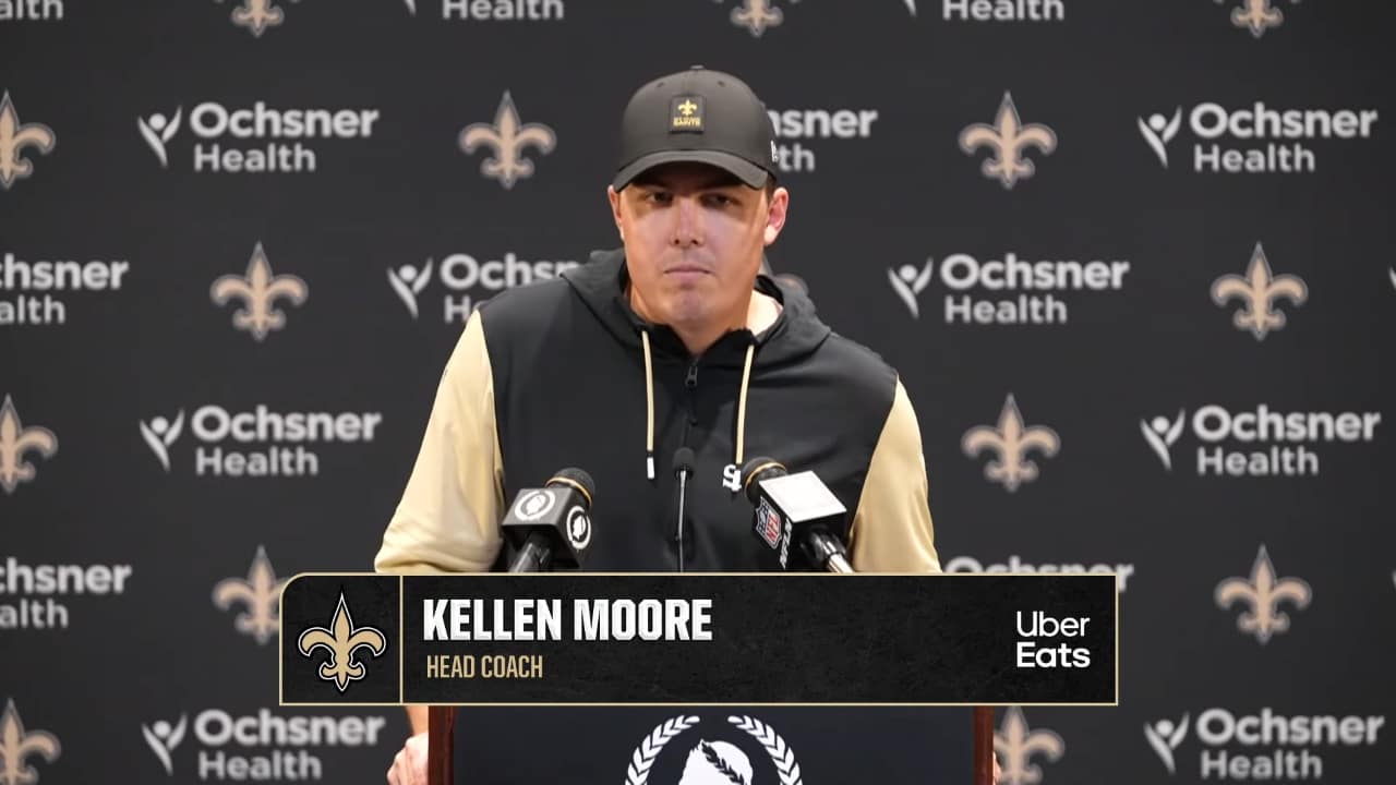 Saints HC Kellen Moore recaps Week 12 loss Falcons