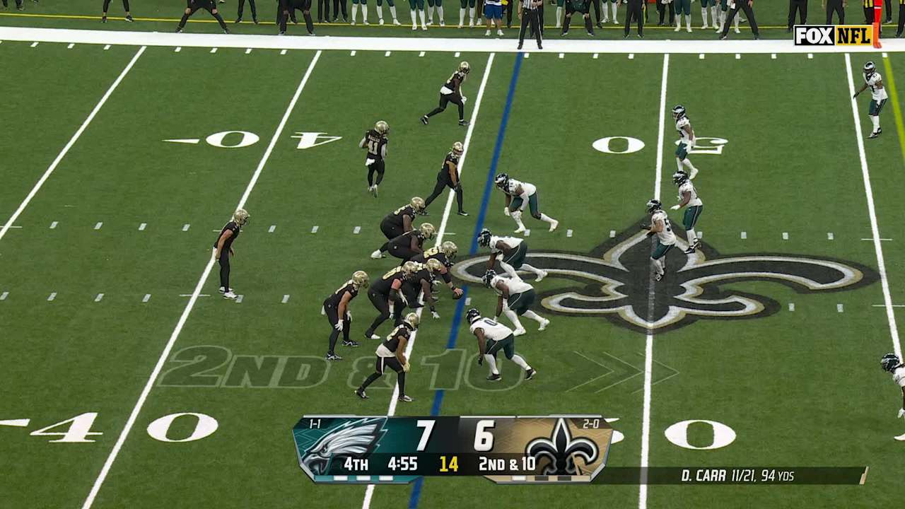 Carr's 29-yard dart to Olave gets Saints in Eagles territory