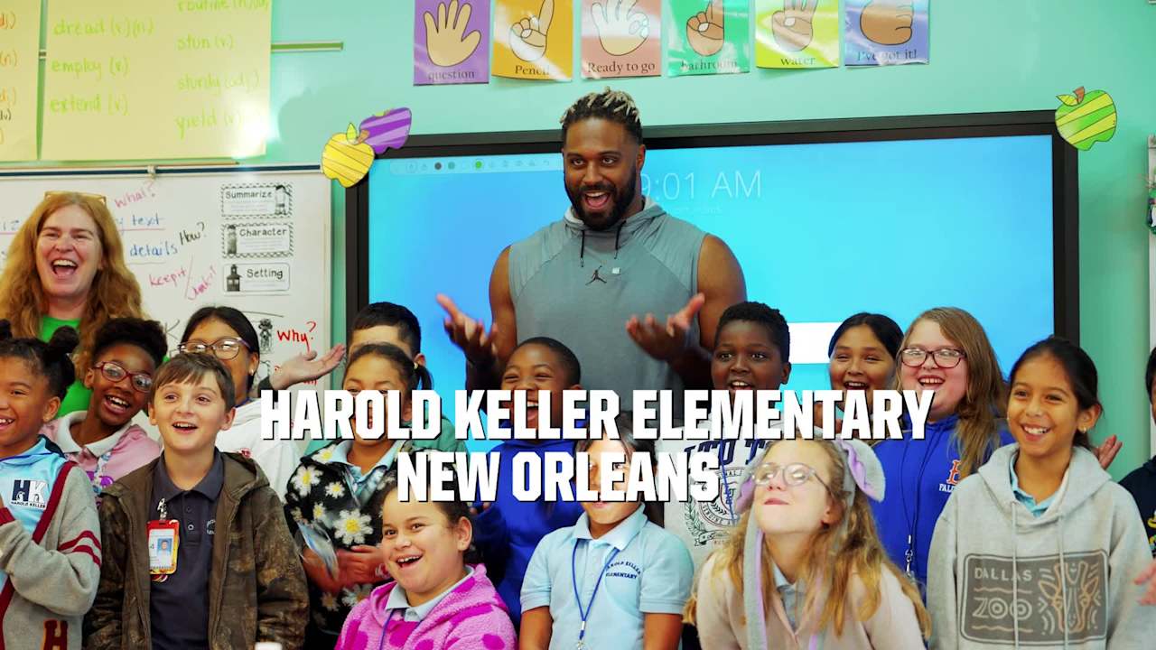 Recap: Cam Jordan drops by Harold Keller Elementary School