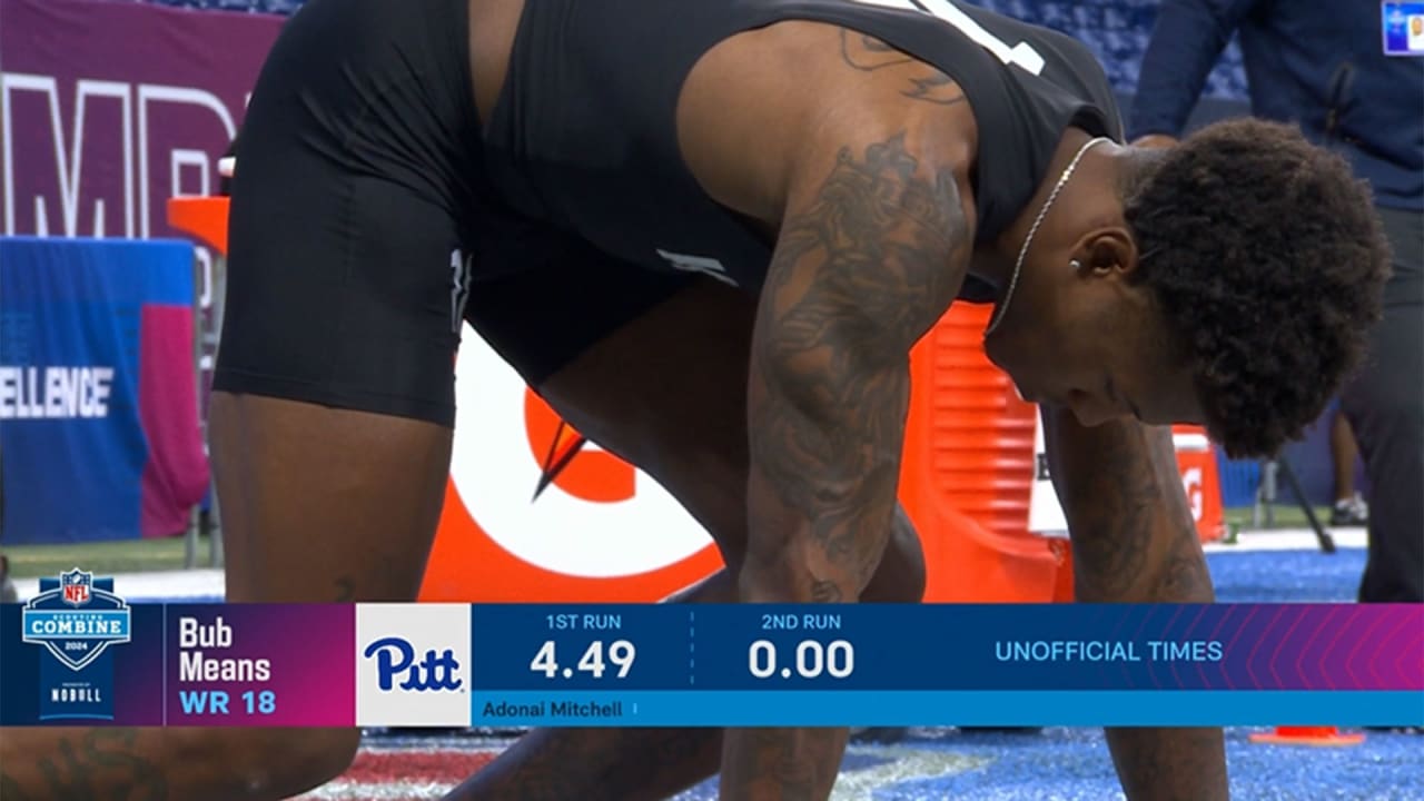 Watch Bub Mean's 40-yard dash at 2024 NFL Scouting Combine