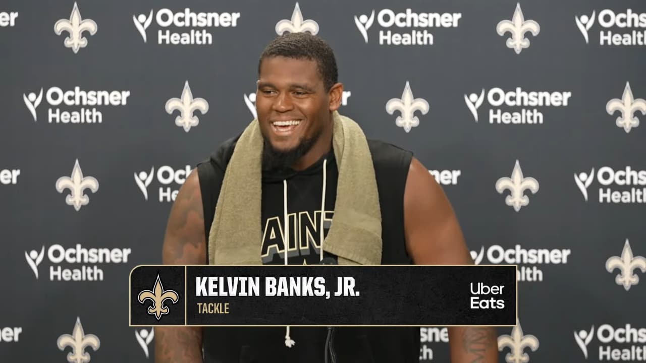 Saints Training Camp 2025: Kelvin Banks Jr. on Chase Young, chemistry w ...