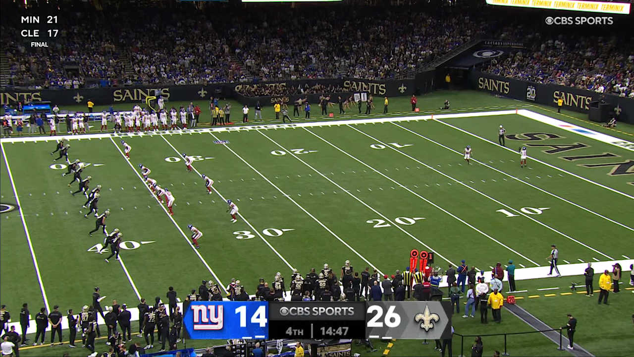 Kicker Blake Grupe tackles Deonte Banks on kickoff