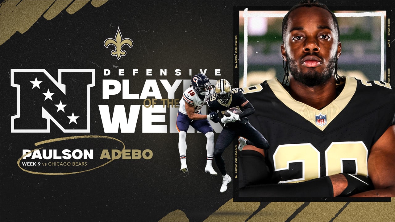 New Orleans Saints cornerback Paulson Adebo named NFC Defensive Player ...