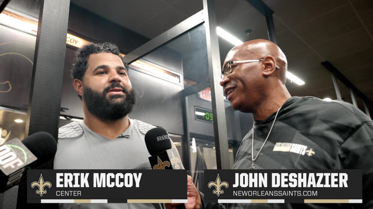 Erik McCoy on new players on o-line, being a veteran 8/29/2024