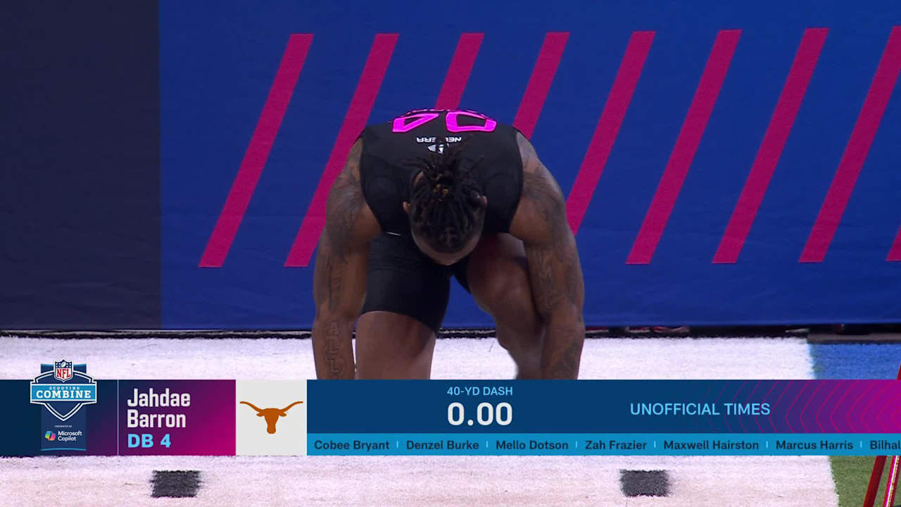Texas Cornerback Jahdae Barron 40-Yard Dash - 2025 NFL Combine