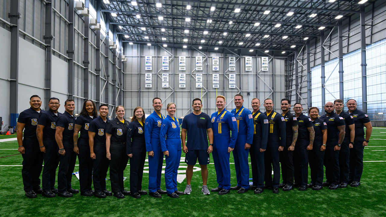 PHOTOS: U.S. Navy Blue Angels Spend Day At Seahawks Training Camp