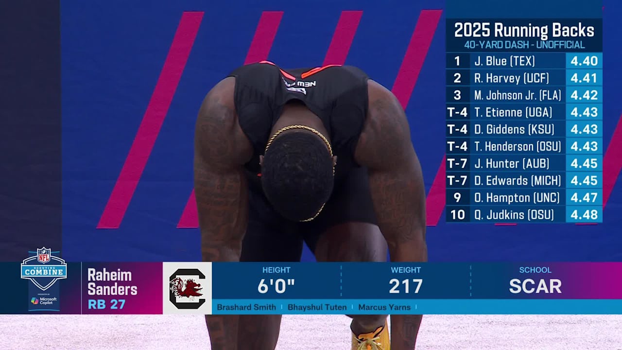 South Carolina Running Back Raheim Sanders Runs 4.46 40-Yard Dash ...