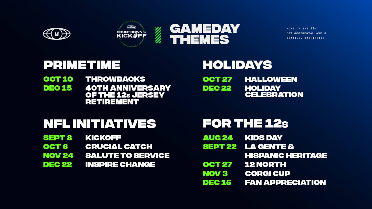 Seattle Seahawks Announce Themes for 2024 Home Games