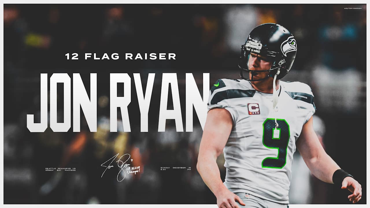 PHOTOS: Seahawks Legend Jon Ryan Raises The 12 Flag Before The Seahawks Face The Packers
