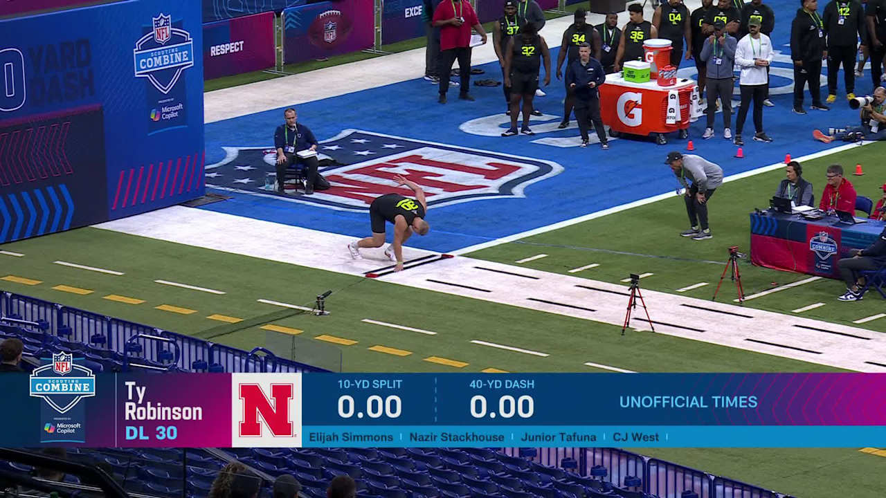 Nebraska Defensive Tackle Ty Robinson Runs Official 4.83-Second 40-Yard ...