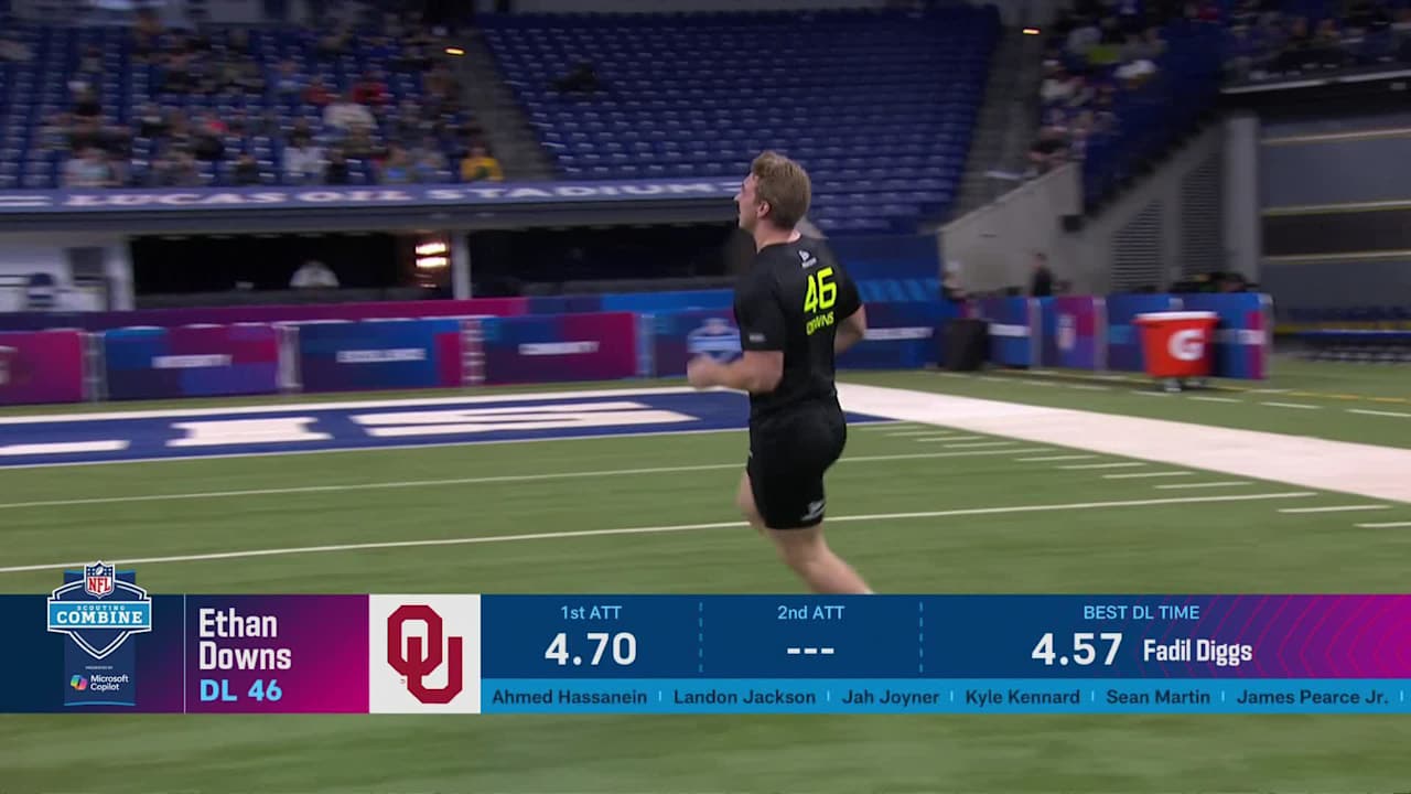 Oklahoma Defensive End Ethan Downs 40-Yard Dash - 2025 NFL Combine