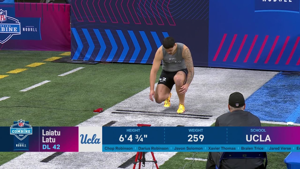UCLA Edge Rusher Laiatu Latu Runs 40-Yard Dash At 2024 Combine