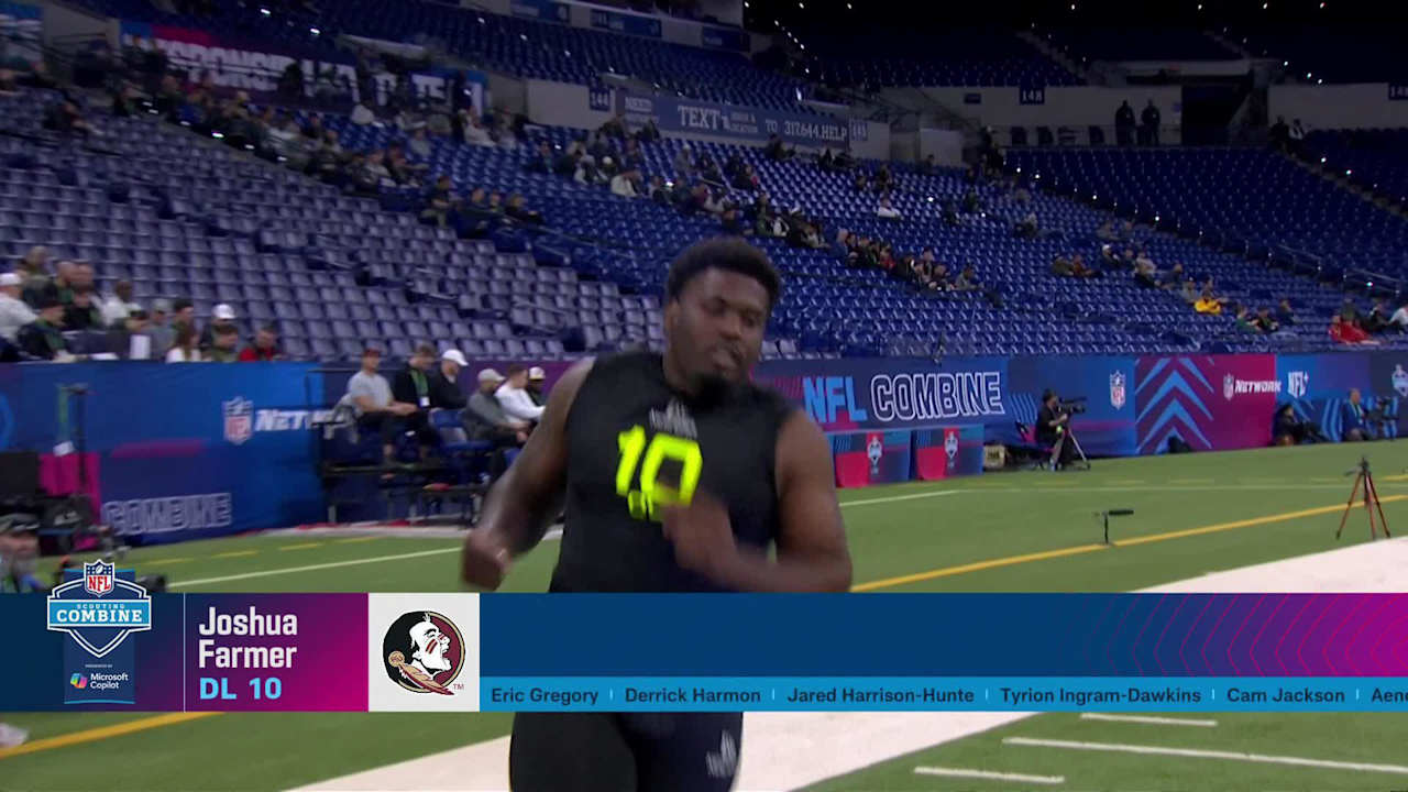 Florida State Defensive Tackle Joshua Farmer 40-Yard Dash - 2025 NFL ...