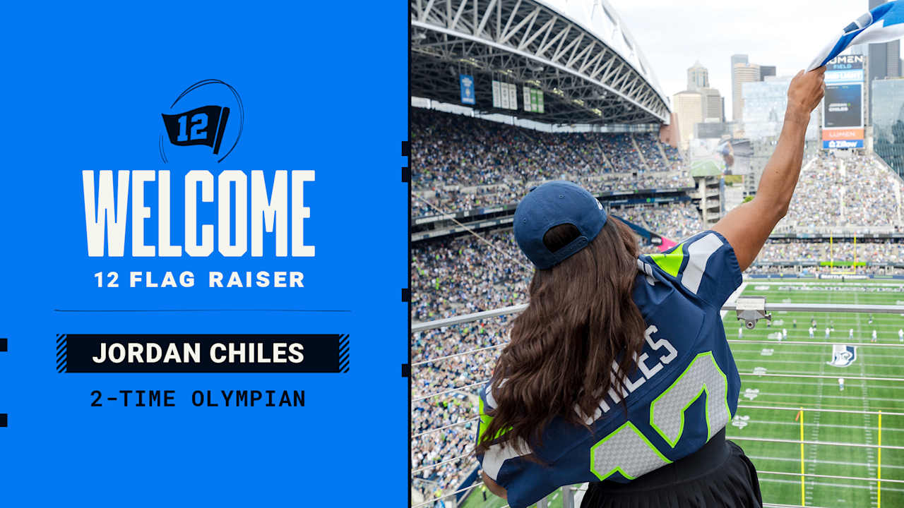 PHOTOS: Jordan Chiles Raises The 12 Flag Before The Seahawks Face The ...