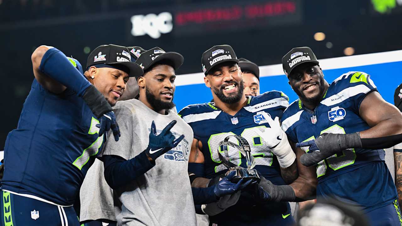 Seahawks Celebrate NFC Championship During George Halas Trophy Ceremony
