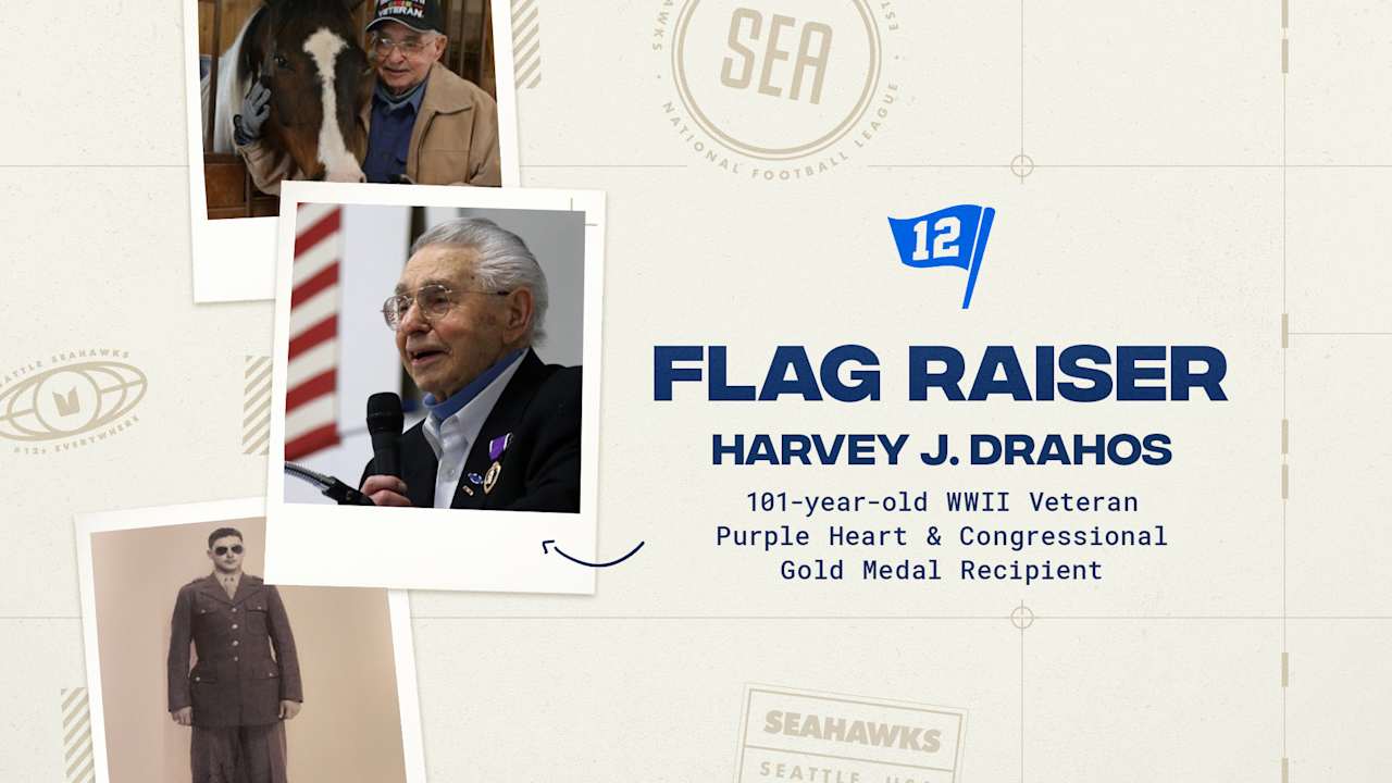 PHOTOS: Harvey J. Drahos Raises The 12 Flag Before The Seahawks Face ...